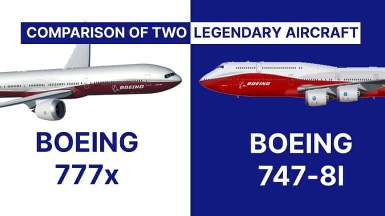 Comparison of two legendary aircraft Boeing 777x vs Boeing 747 aircraft